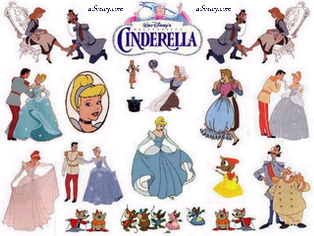 Fondos de escritorios Disney - la cenicienta y sus amigos, fondo blanco