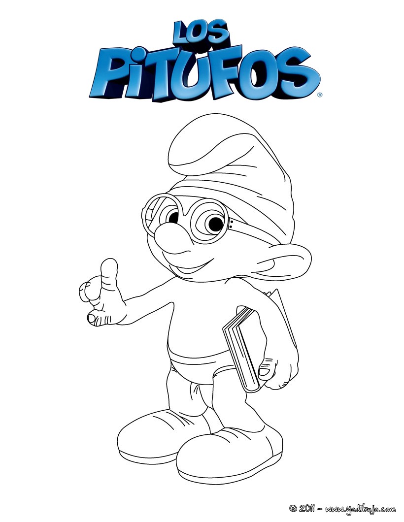 Dibujos para colorear pitufo filÓsofo - es.hellokids.com