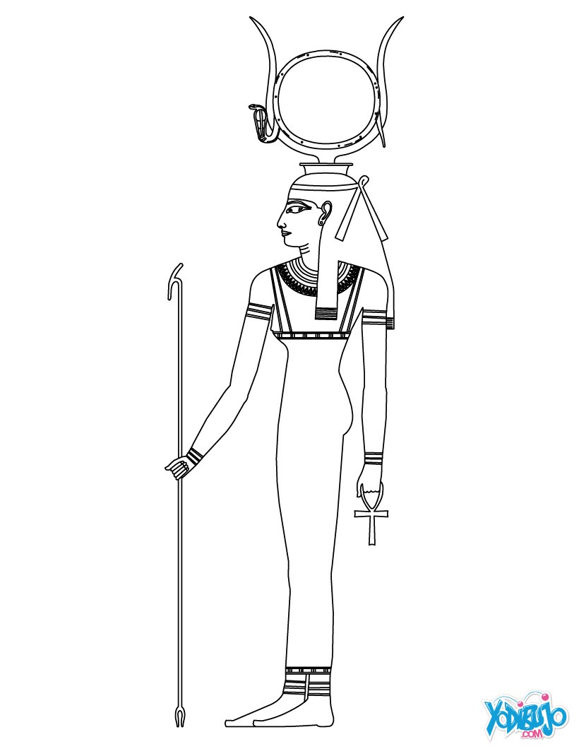 Dibujos para colorear diibujo de hathor - es.hellokids.com