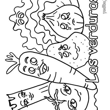 Dibujos de FRUTAS Y VERDURAS para colorear - Dibujos para colorear ...
