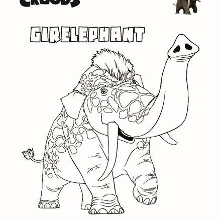 Dibujos de LOS CROODS para colorear - pintar 19 imagenes infantiles